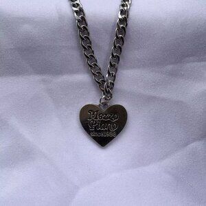 Jewelry | Stainless Steel Distressed Mezzo Piano Heart Chain Pendant ...